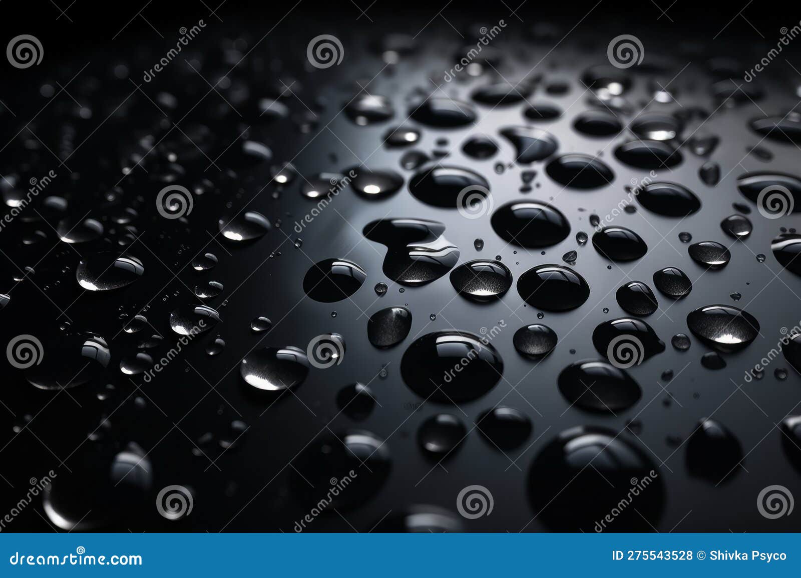 Small Raindrops on Gradient Black Color Background Generative AI Stock ...