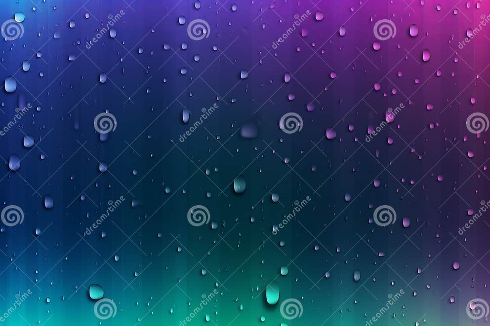 Small Raindrops on Gradient Blue Color Background Generative AI Stock ...