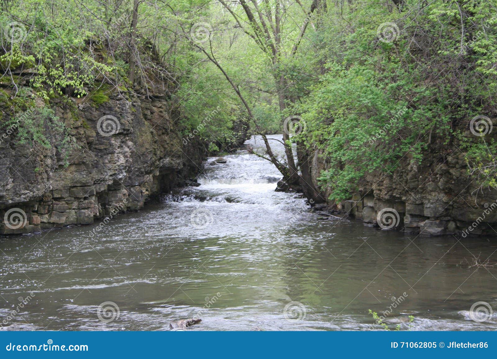 Small Rapids As River Flows through a Canyon Stock Image - Image of ...