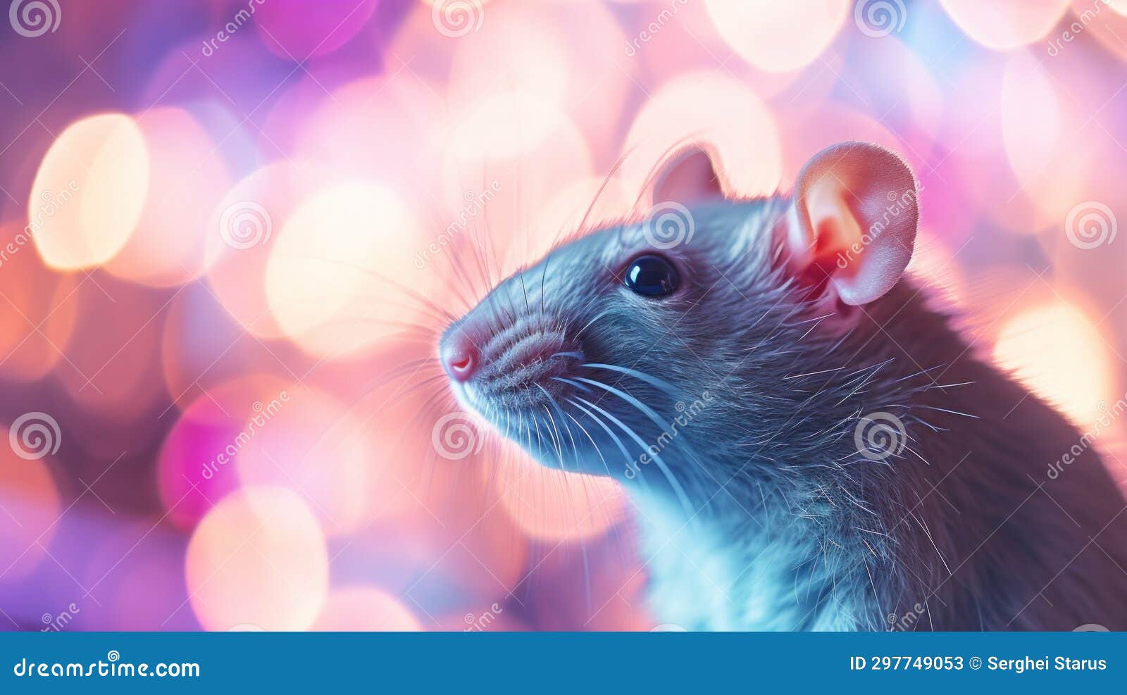 A Small Rat is Looking Up at the Camera, AI Stock Illustration ...