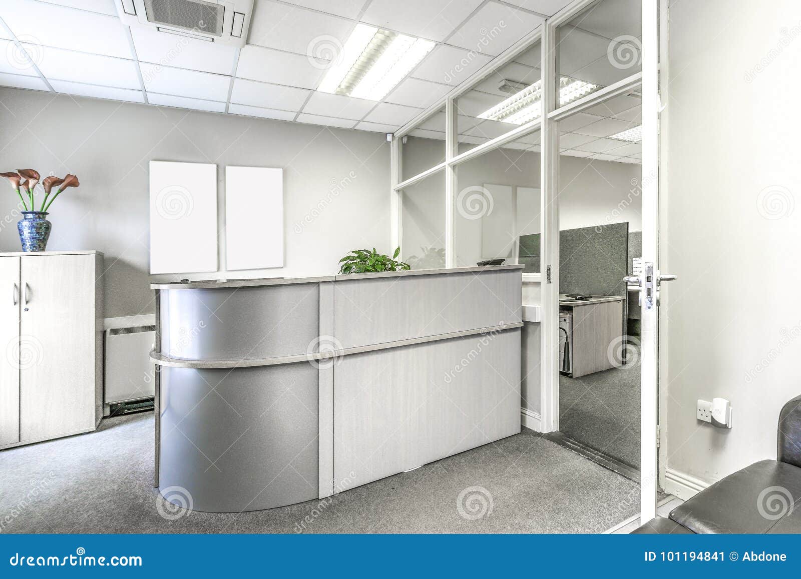 Small Reception Place in an Office Stock Image - Image of architecture ...