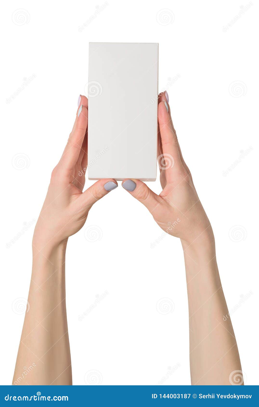 Small Rectangular Box in Female Hands. Top View Stock Image - Image of ...