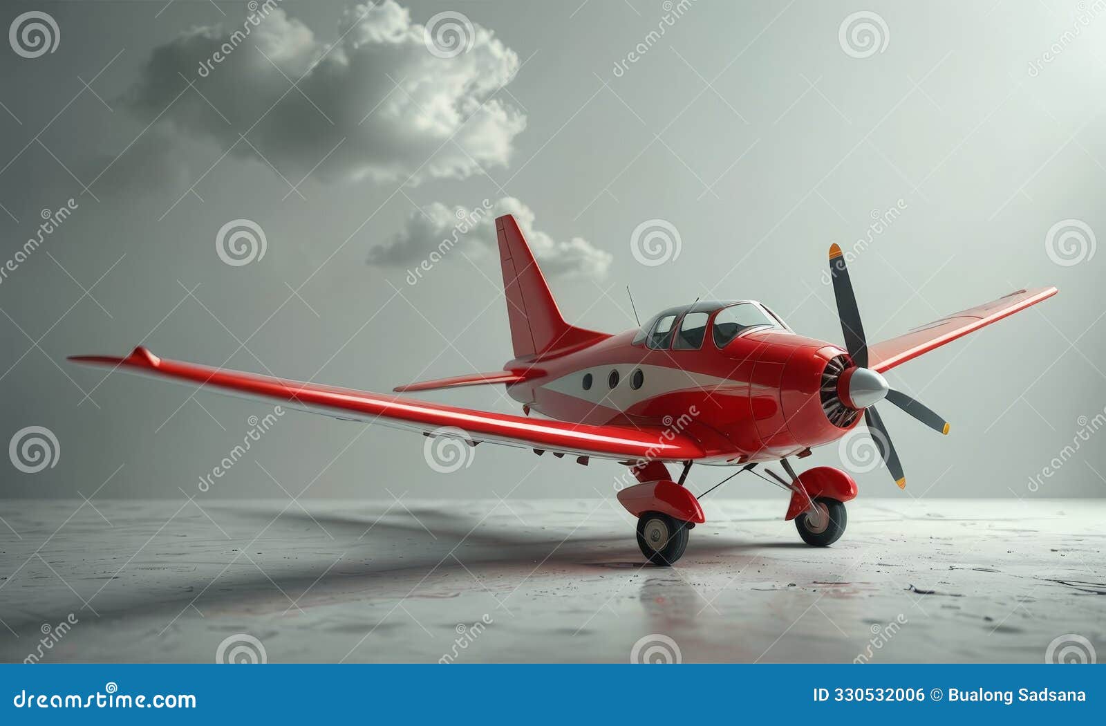Small Red Airplane with White and Black Tail Stock Illustration ...