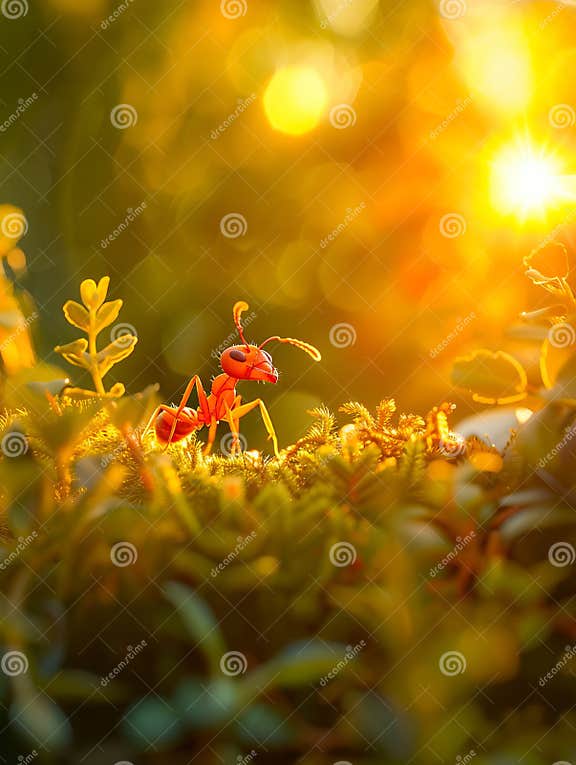 A Small Red Ant is Standing in the Sun Stock Image - Image of small ...