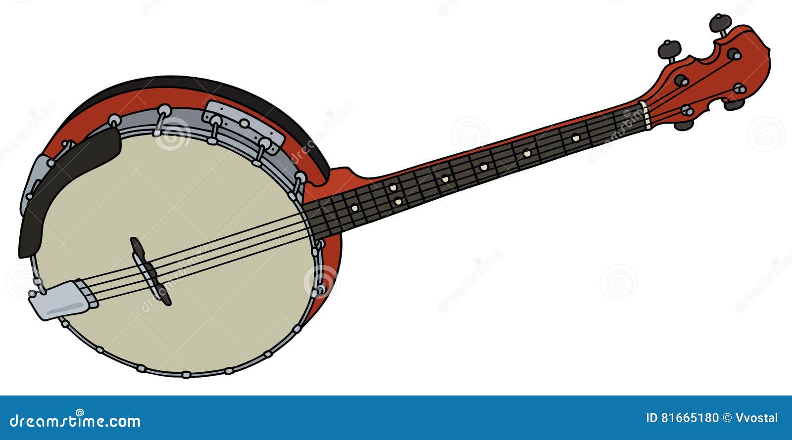 Small red banjo stock vector. Illustration of instrument - 81665180