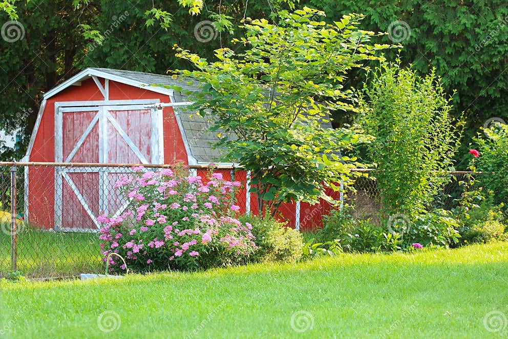 Small red barn stock image. Image of tree, small, branch - 10560165