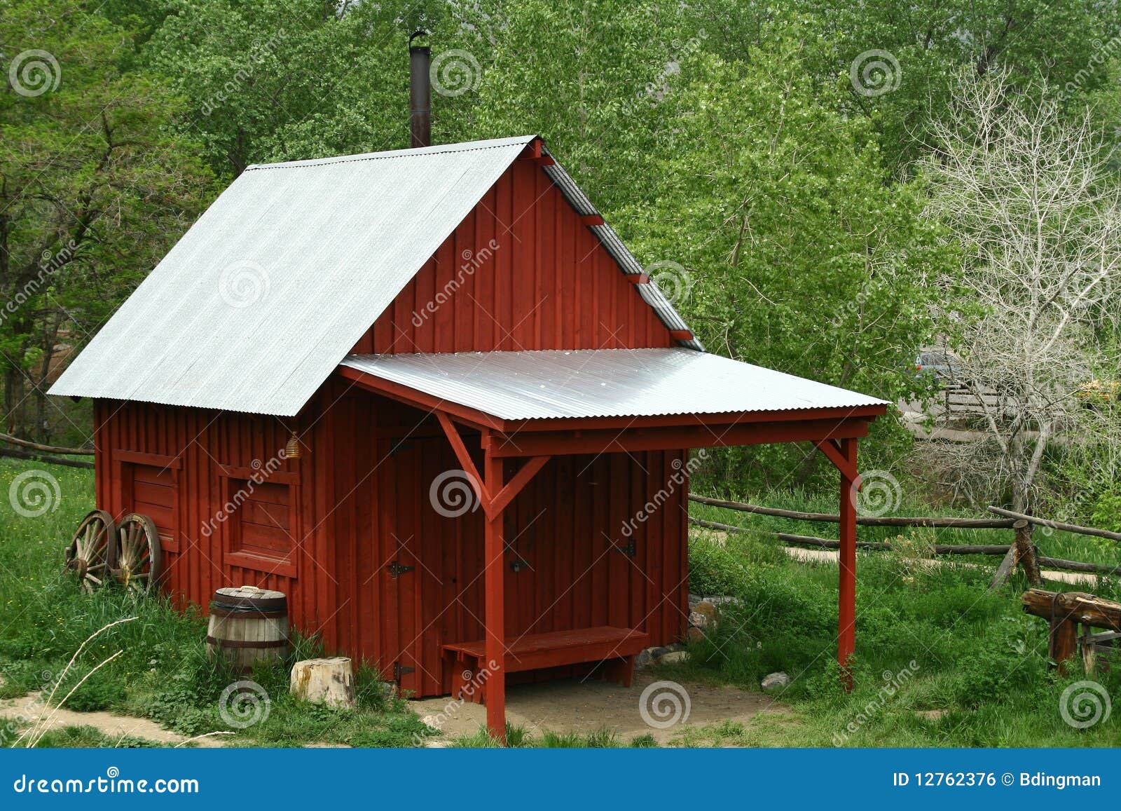Small Red Barn stock photo. Image of historical, summer - 12762376
