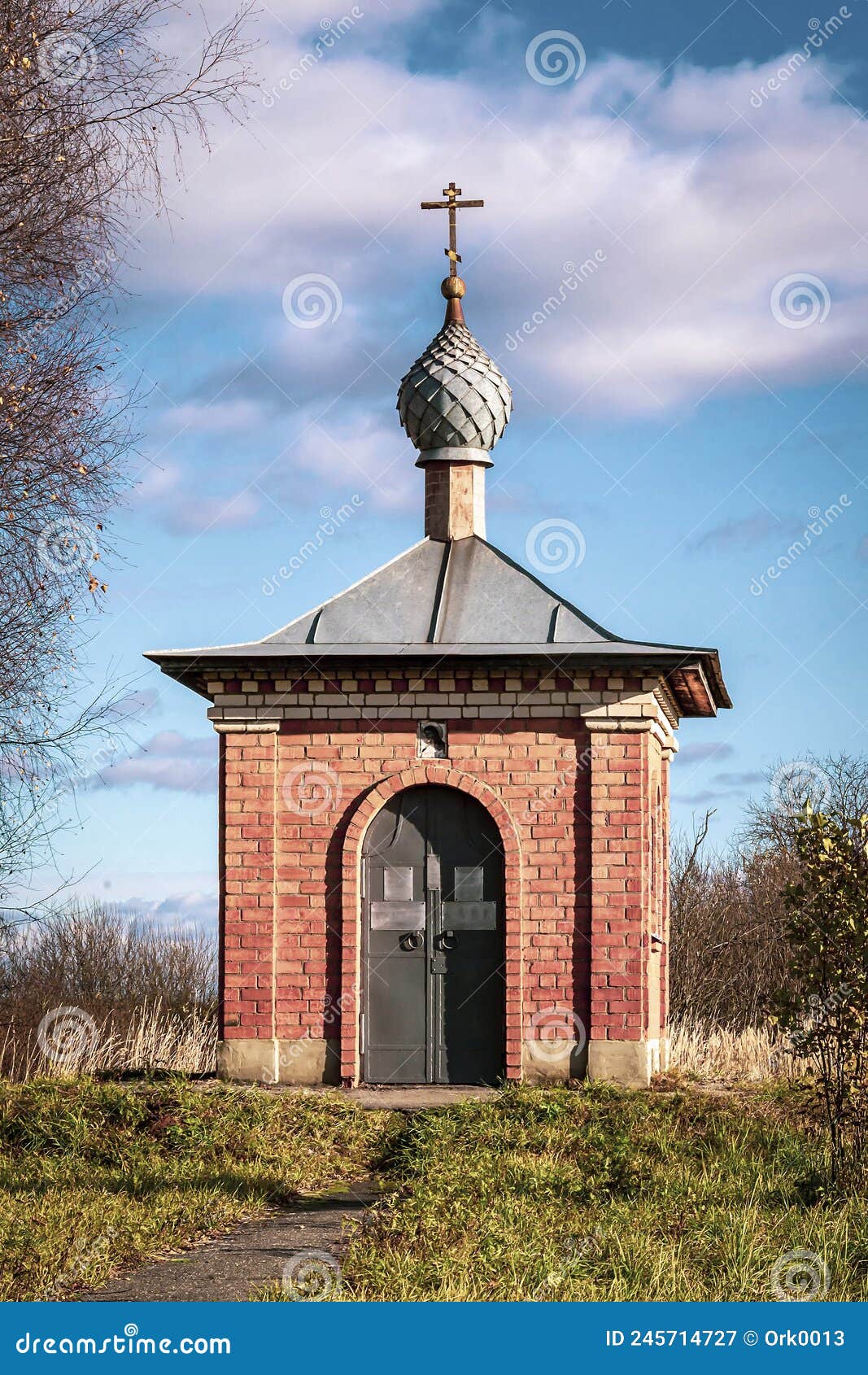 Small Orthodox chapel stock image. Image of church, landscape - 245714727