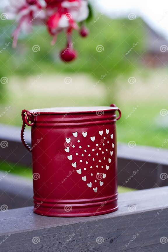 Small red bucket stock image. Image of romance, candlestick - 25487001
