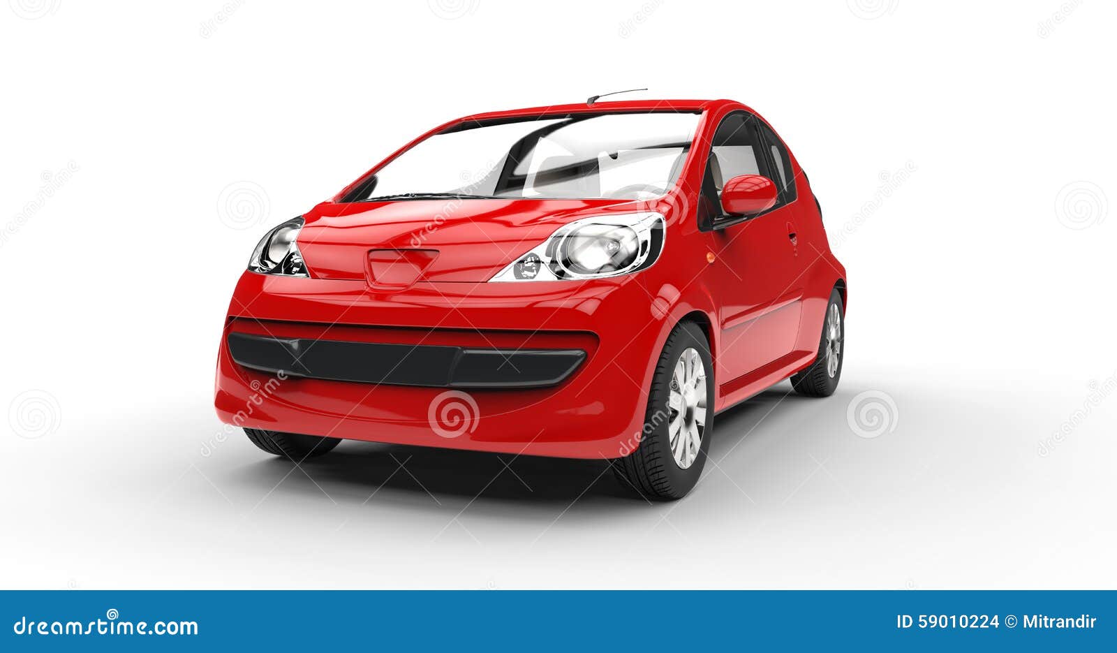 Small Red Car - Front View stock illustration. Illustration of ...
