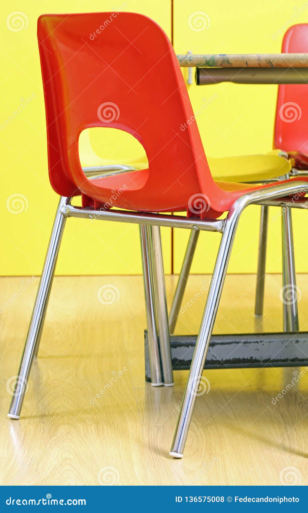 Small Red Chair in the School Stock Photo - Image of vacant, chairs ...