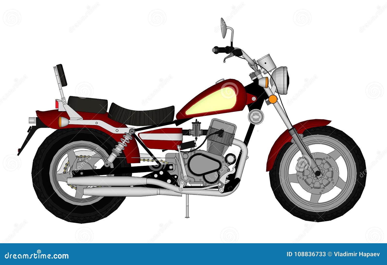 Classic Chopper Cartoon Vector | CartoonDealer.com #80579665