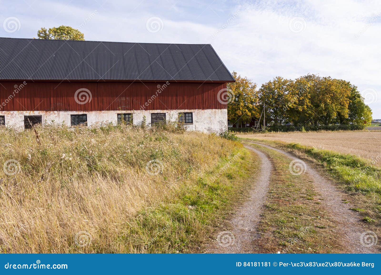 A small red farmhouse stock image. Image of autumn, scandinavia - 84181181
