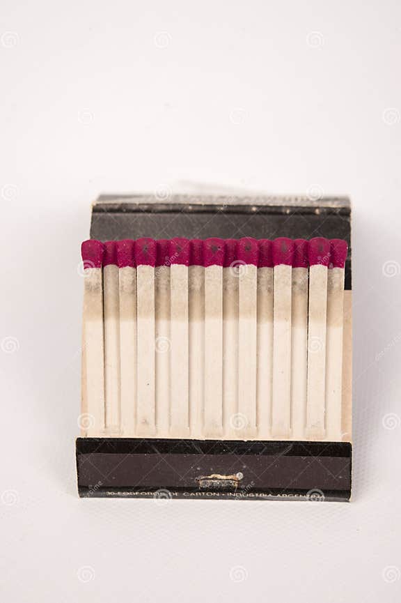 Small Red Head Matchbox on White Background Stock Image - Image of ...