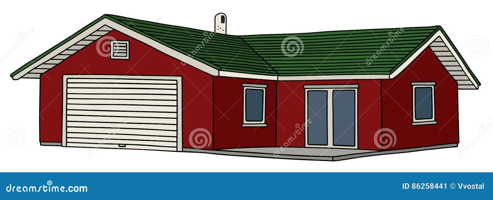 Small red house stock vector. Illustration of roof, cartoon - 86258441
