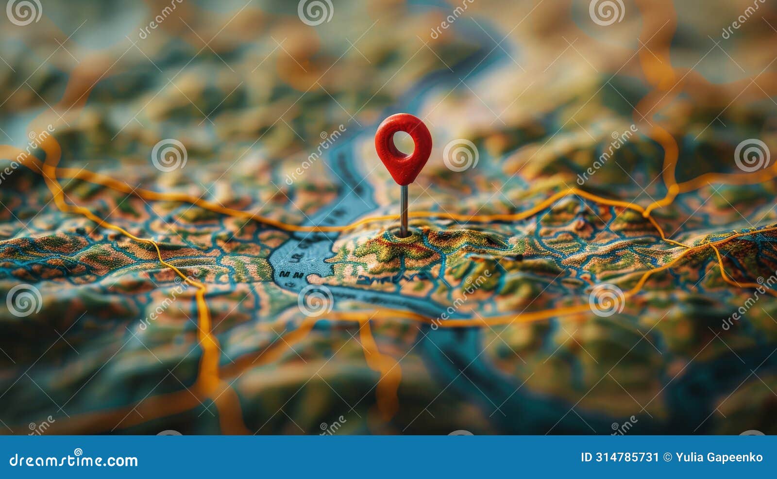 Small Red Marker on Map stock image. Image of symbol - 314785731