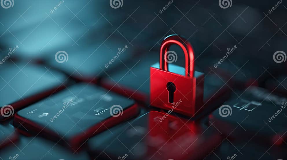 A Small Red Padlock on a Keyboard, Symbolizing Data Security and ...