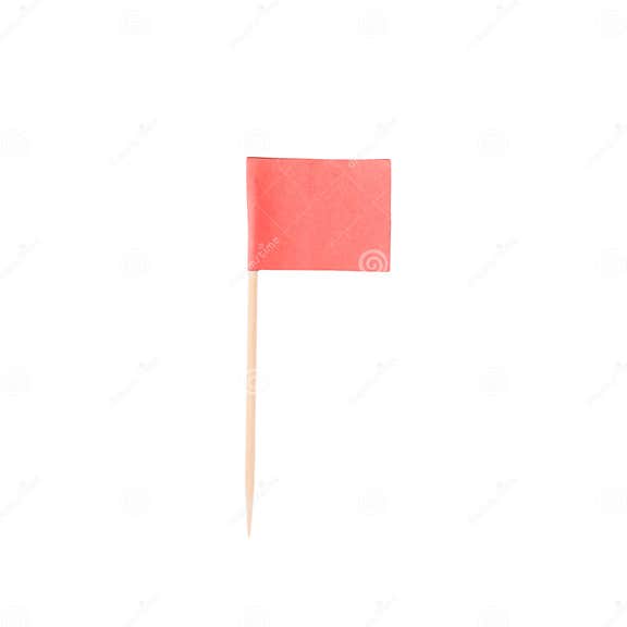 Small Red Paper Flag Isolated on White Stock Image - Image of isolated ...