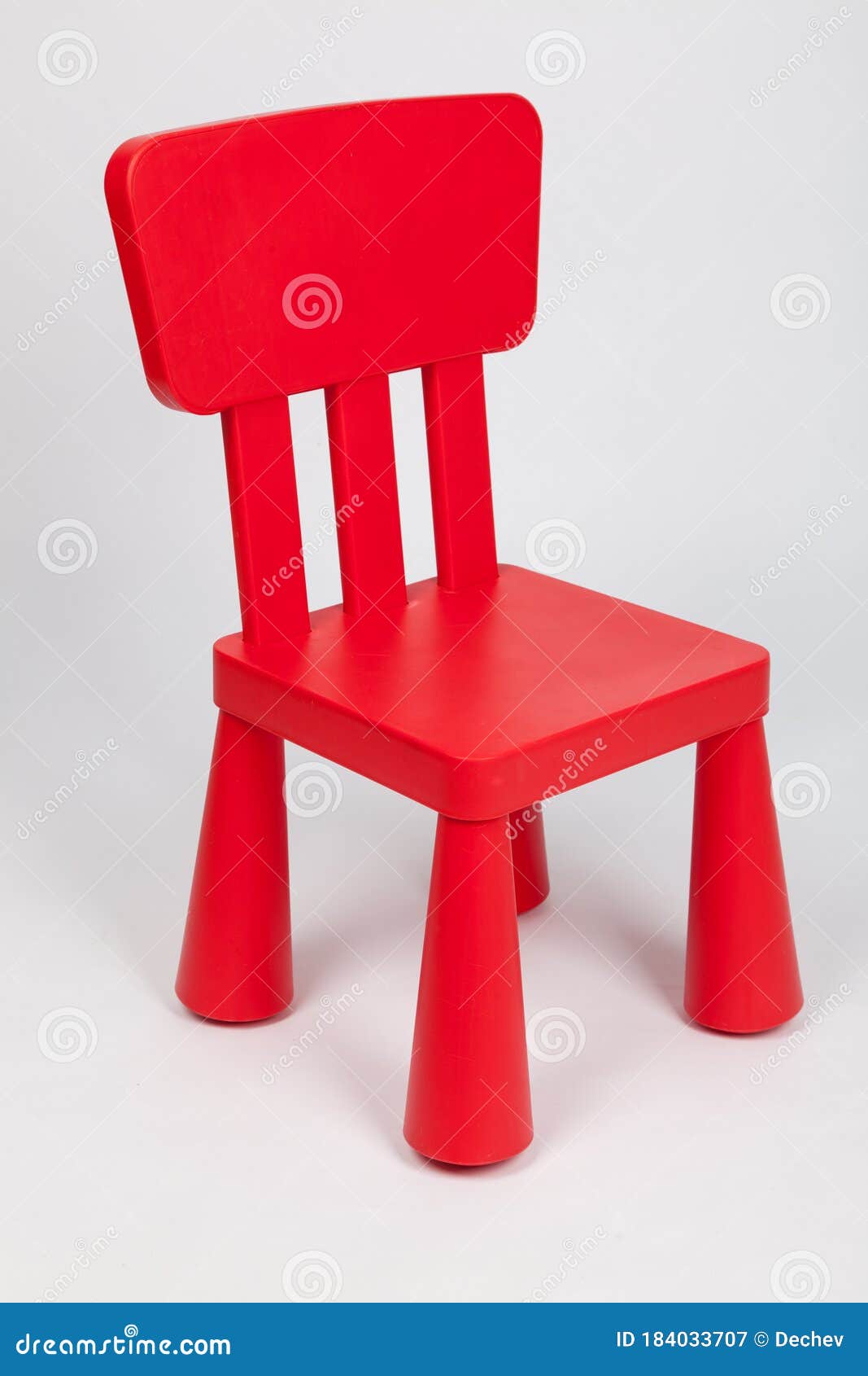 Small Red Plastic Children`s Chair Stock Image - Image of studio ...