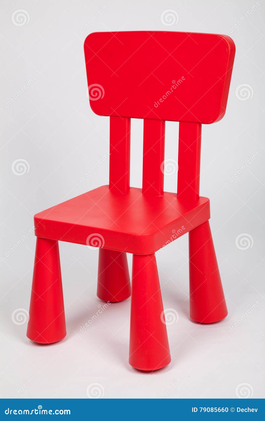 Small Red Plastic Children`s Chair Stock Photo - Image of chair ...