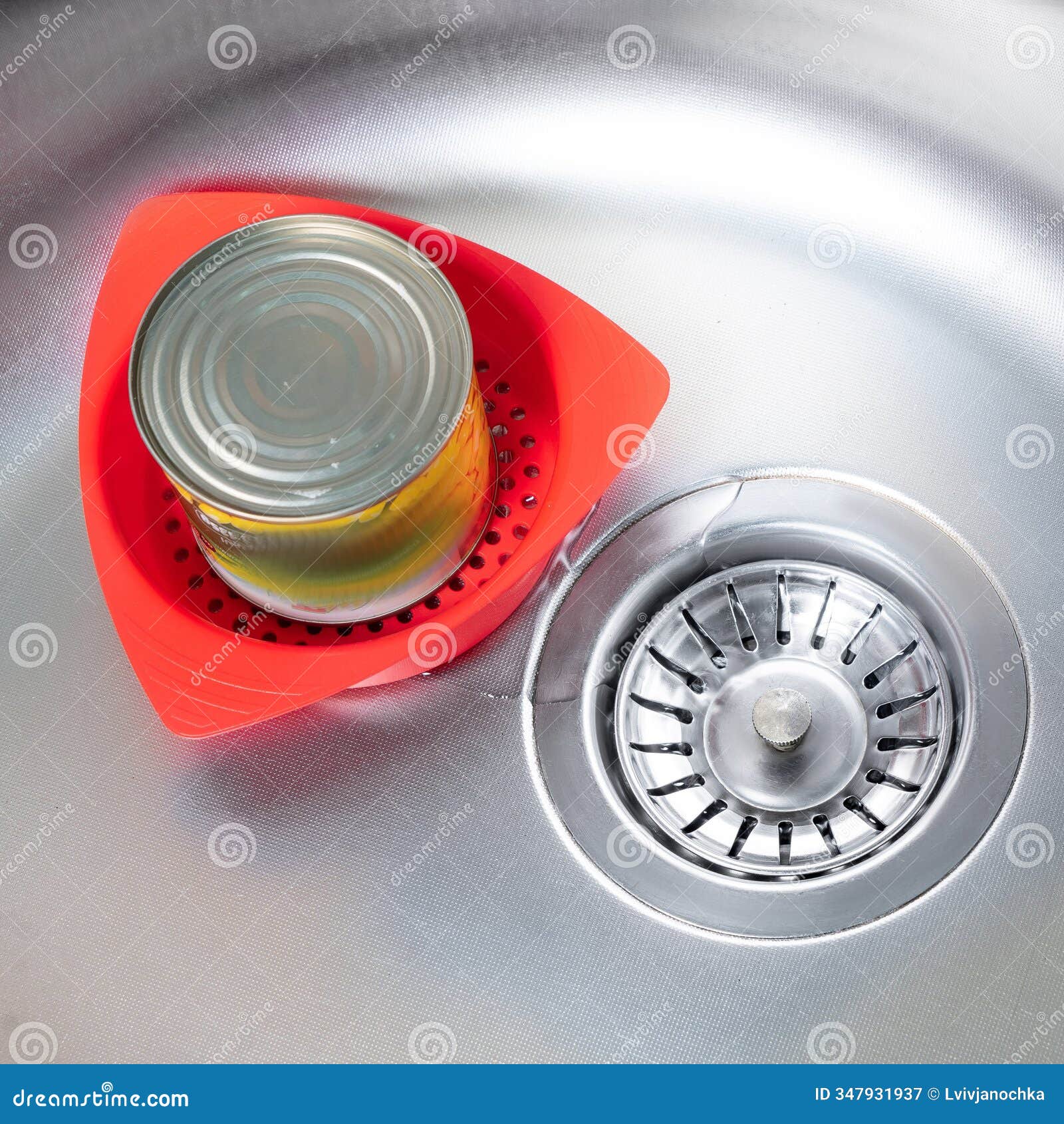 Small Red Plastic Colander. Colander of Modern Plastic Strainer in the ...