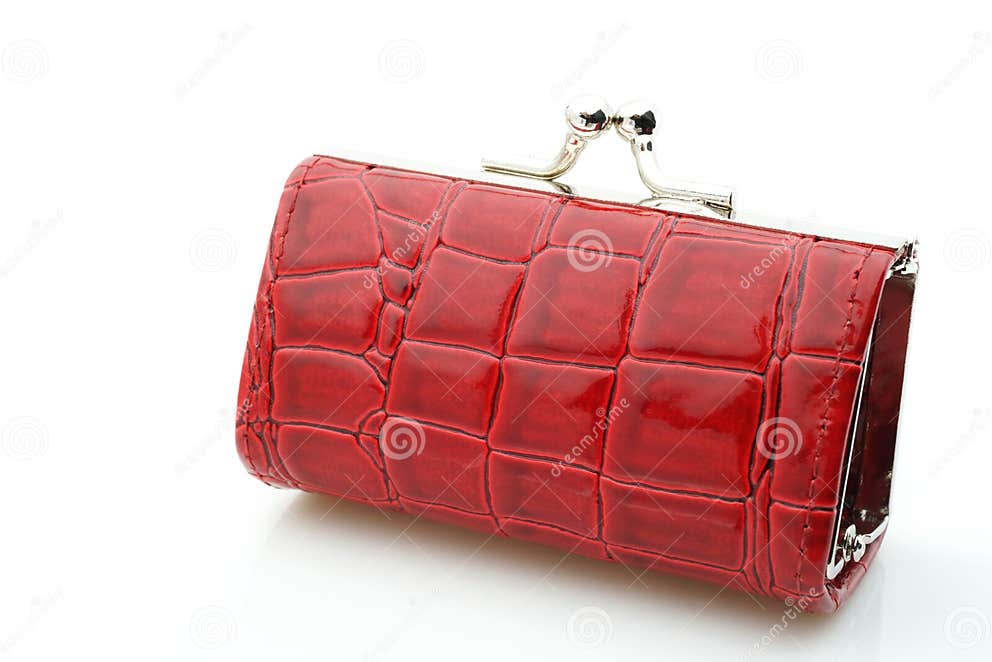 Red Leather Purse stock image. Image of leather, white - 29964815