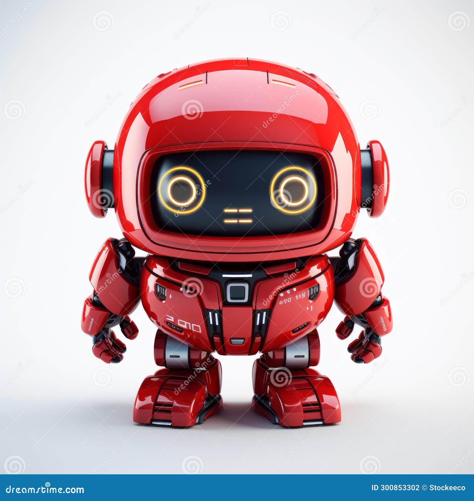 Innovative 3d Render of a Charming Red Robot with Clean and Streamlined ...