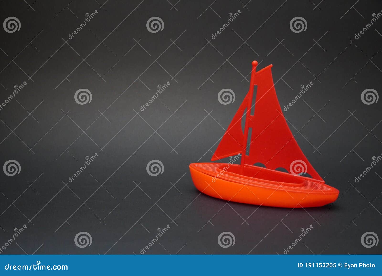 Small Red Ship on a Black Background Stock Image - Image of cornet ...