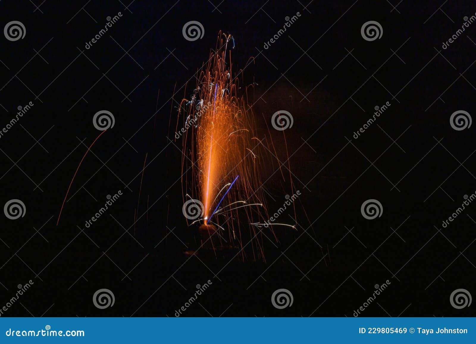 Small Red Sparkler Firework on Ground in Dark Stock Image - Image of ...