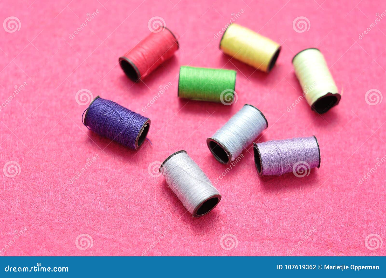 Small Reels of Sewing Thread Stock Photo - Image of craft, cotton ...