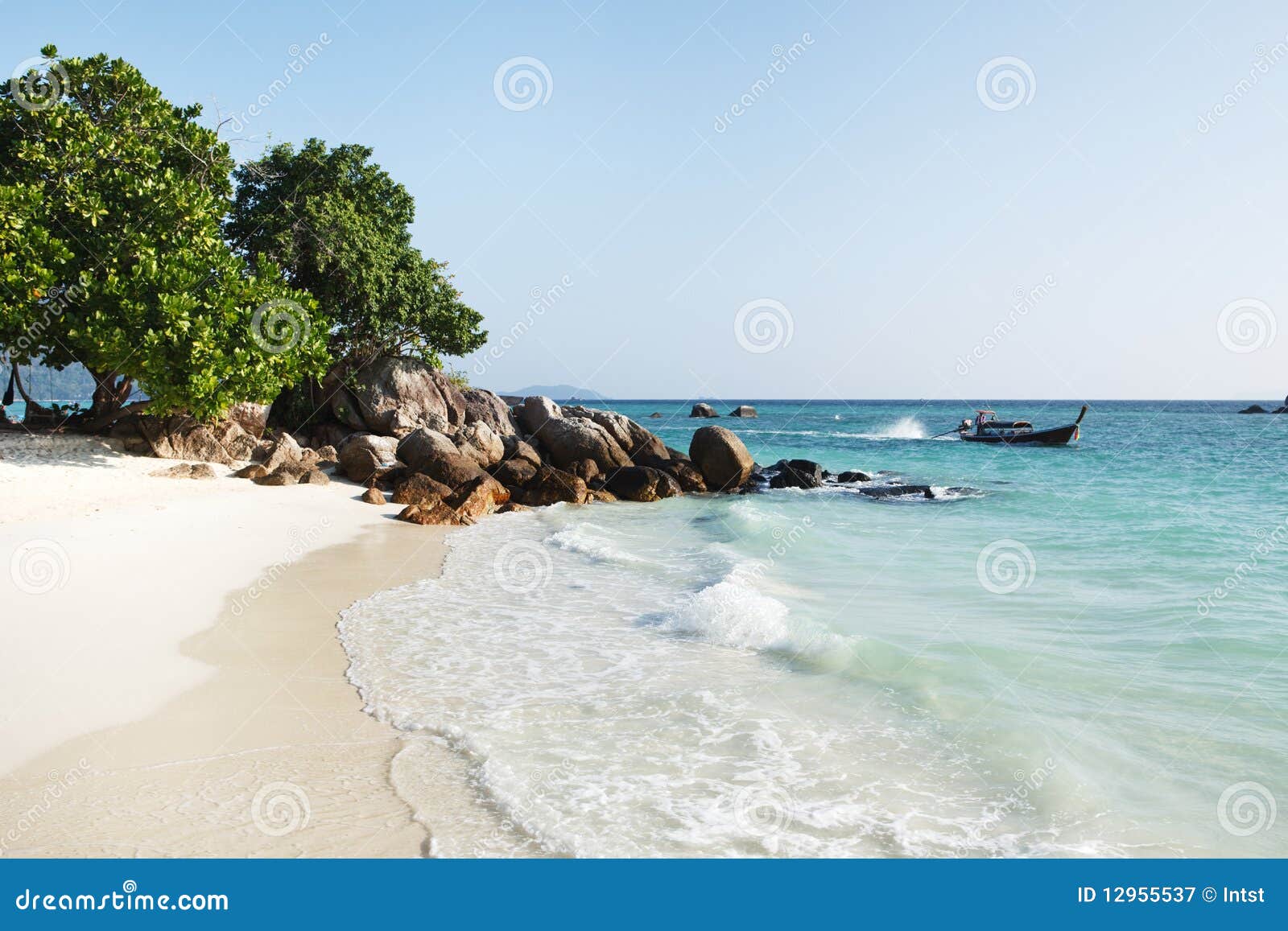Small remote beach stock image. Image of island, blue - 12955537