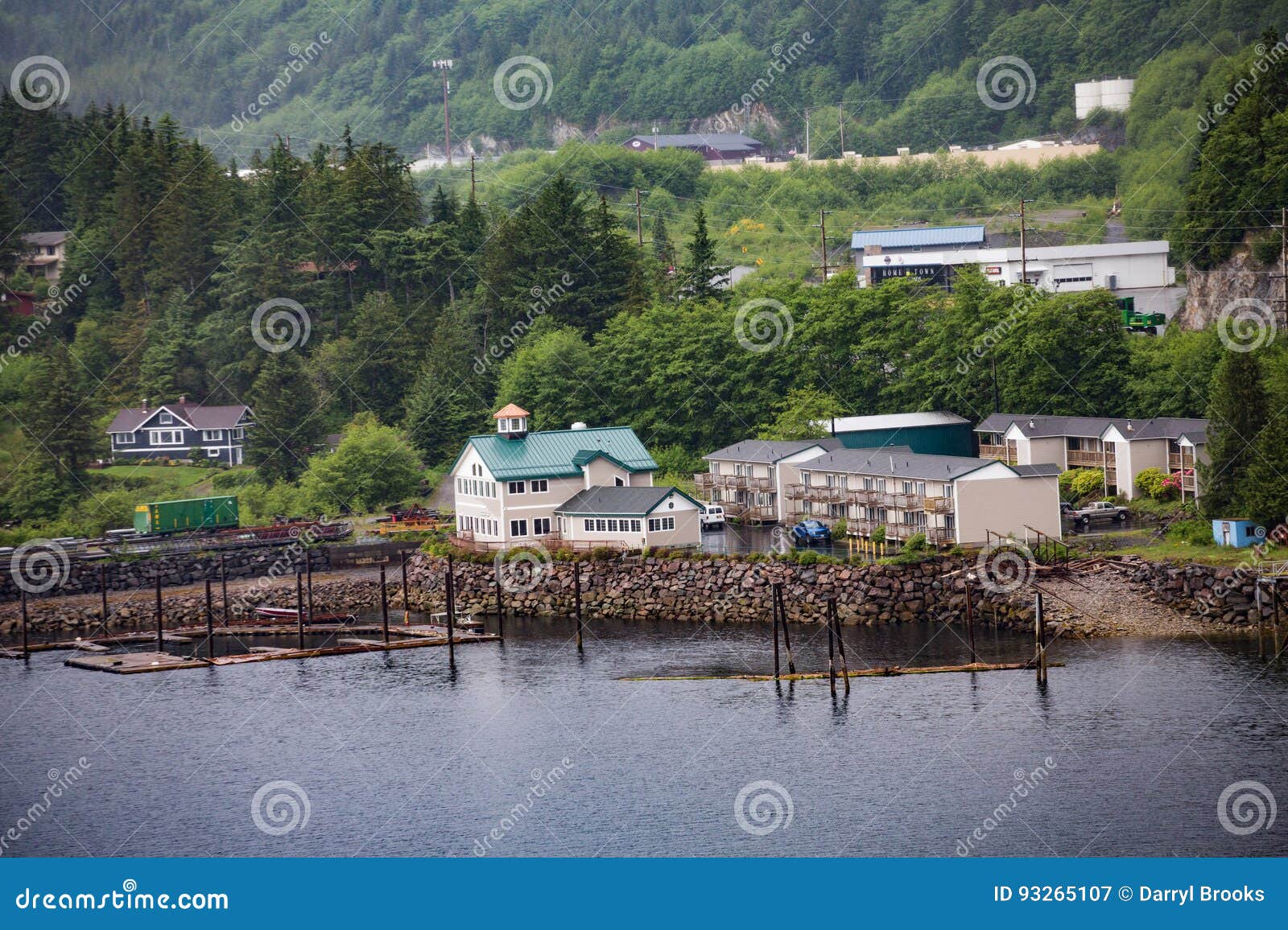Small Residential Area on Alaskan Coast Stock Image - Image of alaska ...