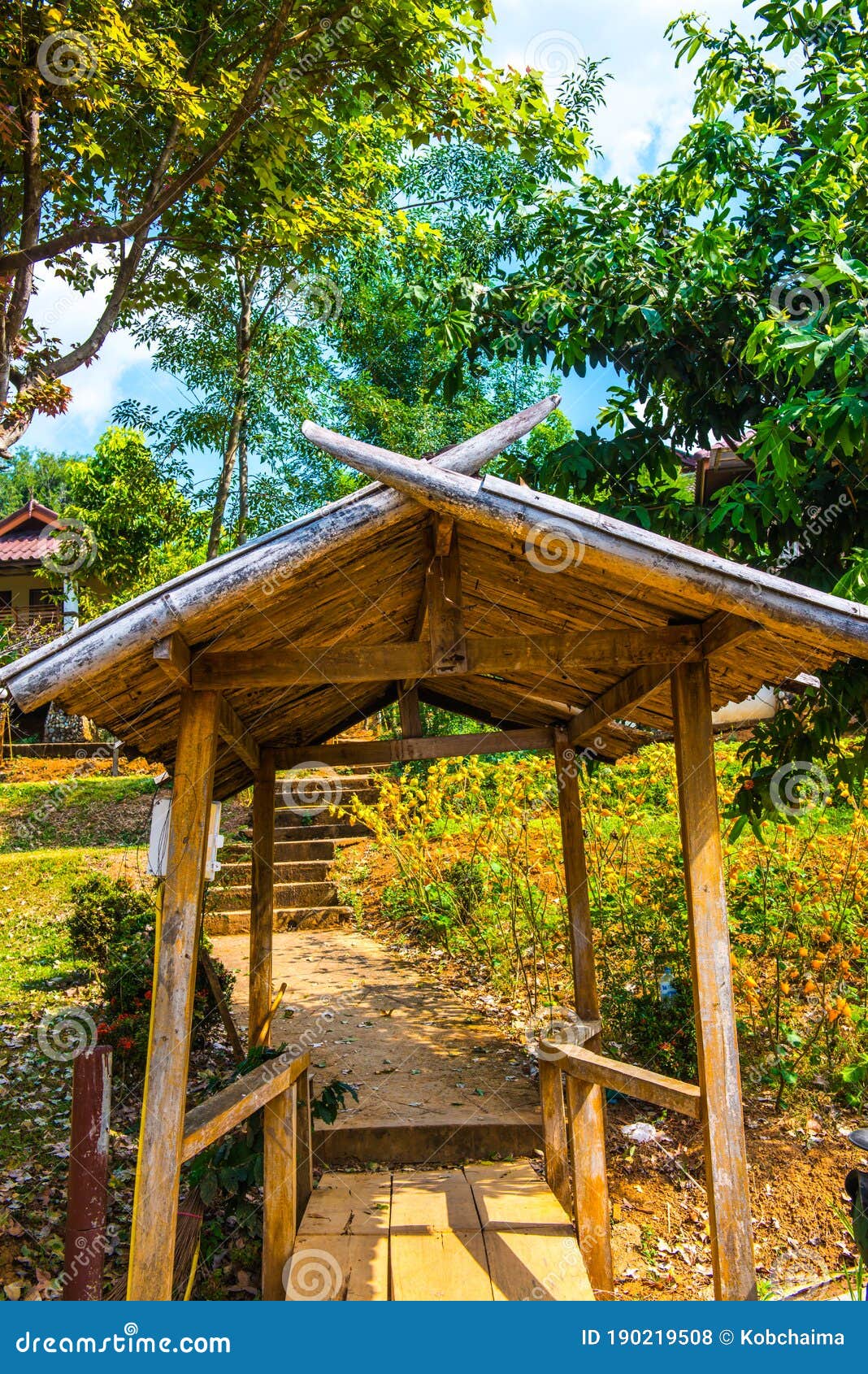 Small rest house in park stock photo. Image of pavilion - 190219508