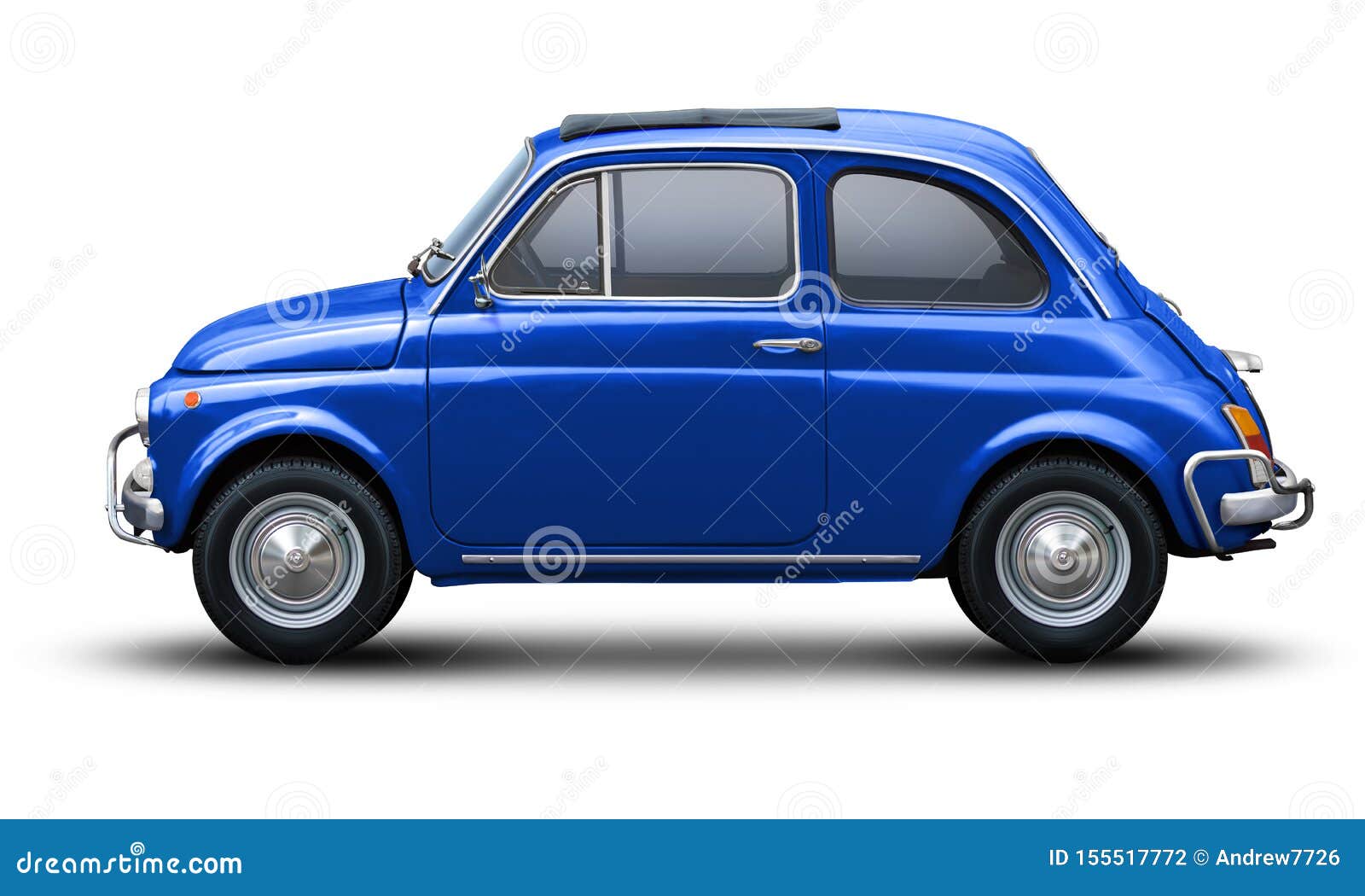 Small retro car in blue. stock photo. Image of culture - 155517772