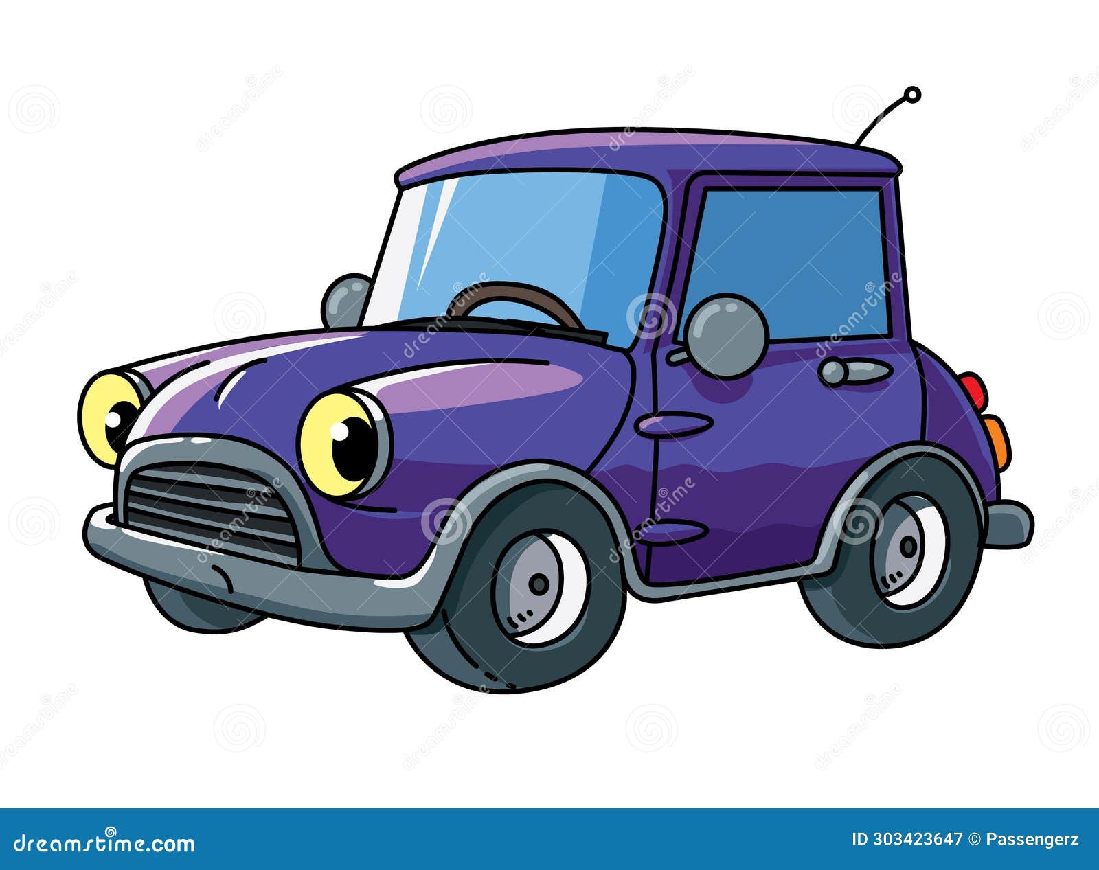 Small Retro Car with Eyes. Vector Illustration Stock Illustration ...