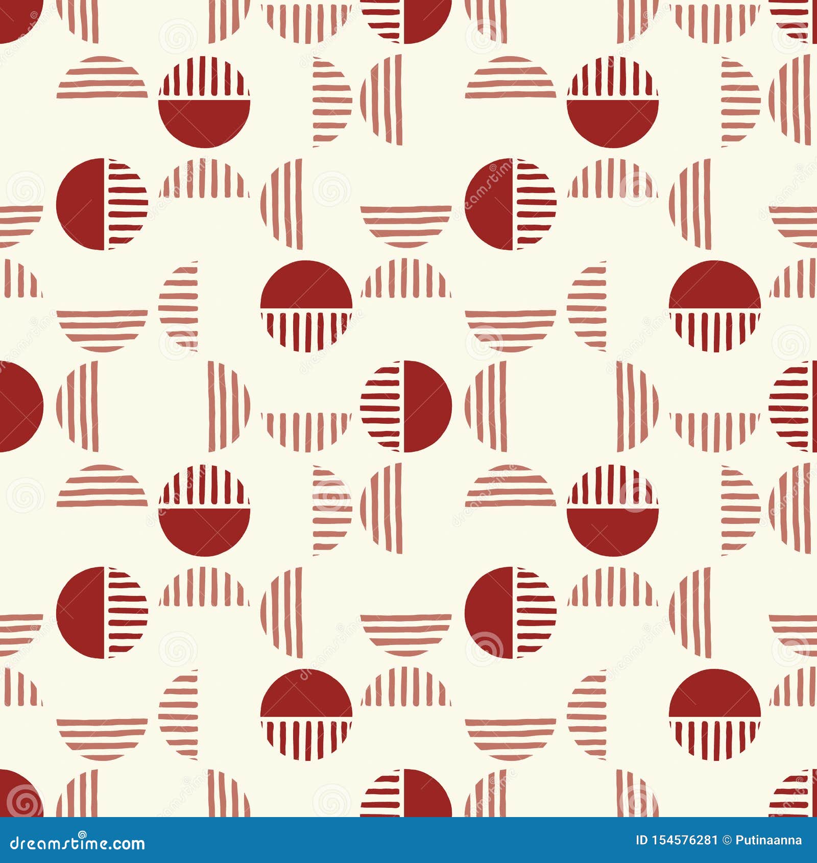 Small Retro Geo Dots and Half Dots Vector Seamless Pattern. Modern ...