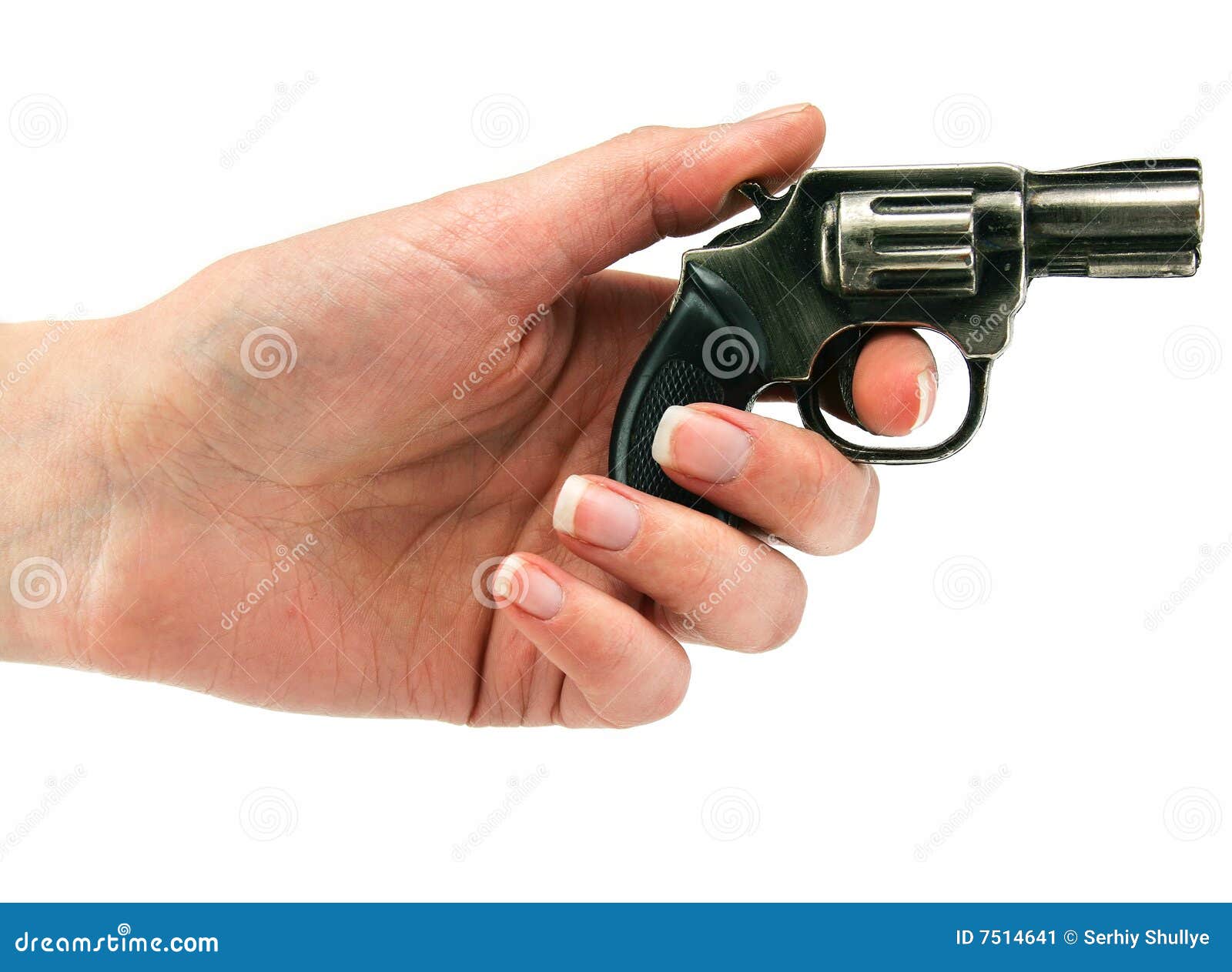 Small Revolver Gun in Female Hand Stock Image - Image of real, police ...