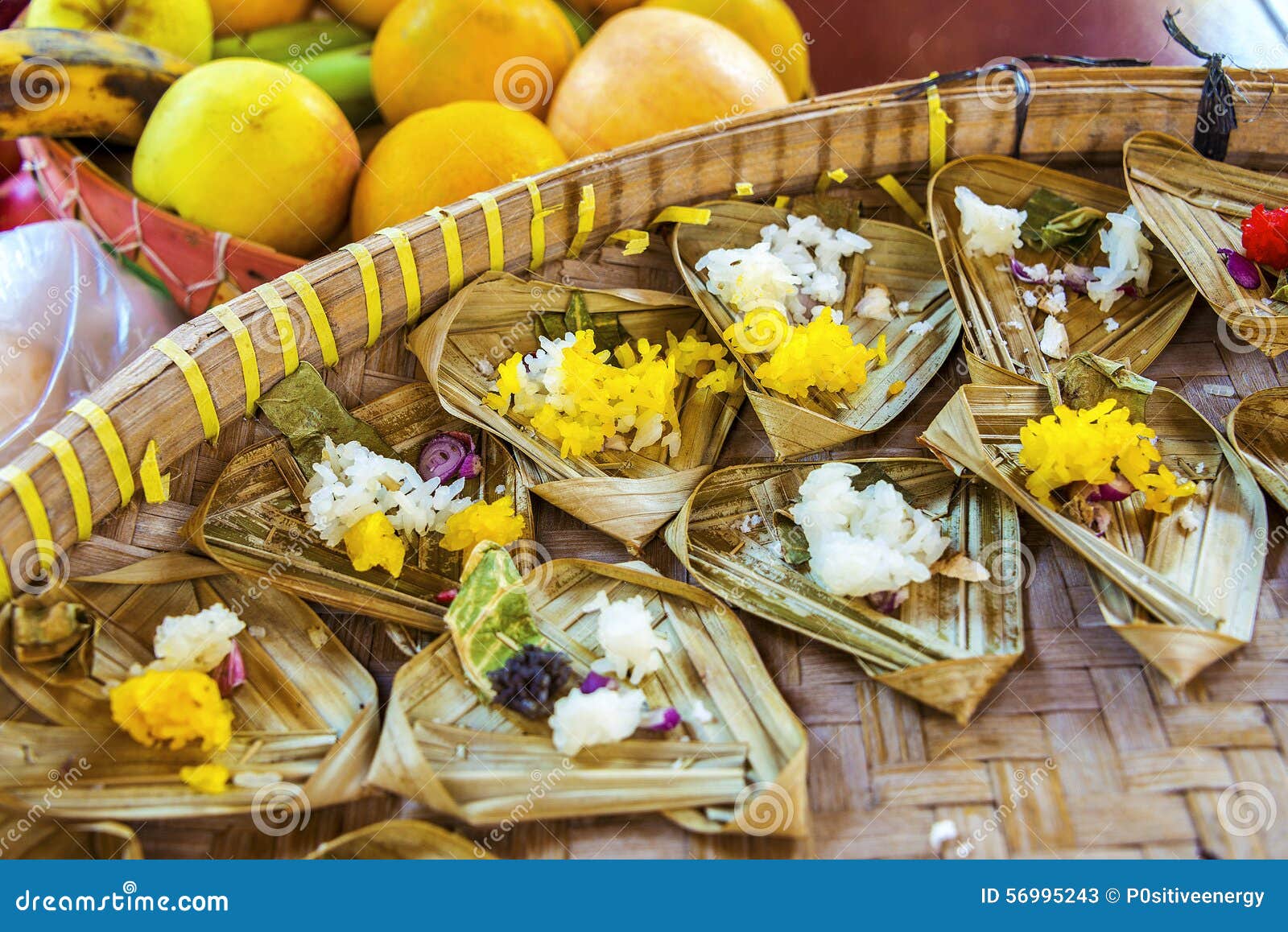 Small Rice Offerings and Fruit in Bali Stock Image - Image of fane ...