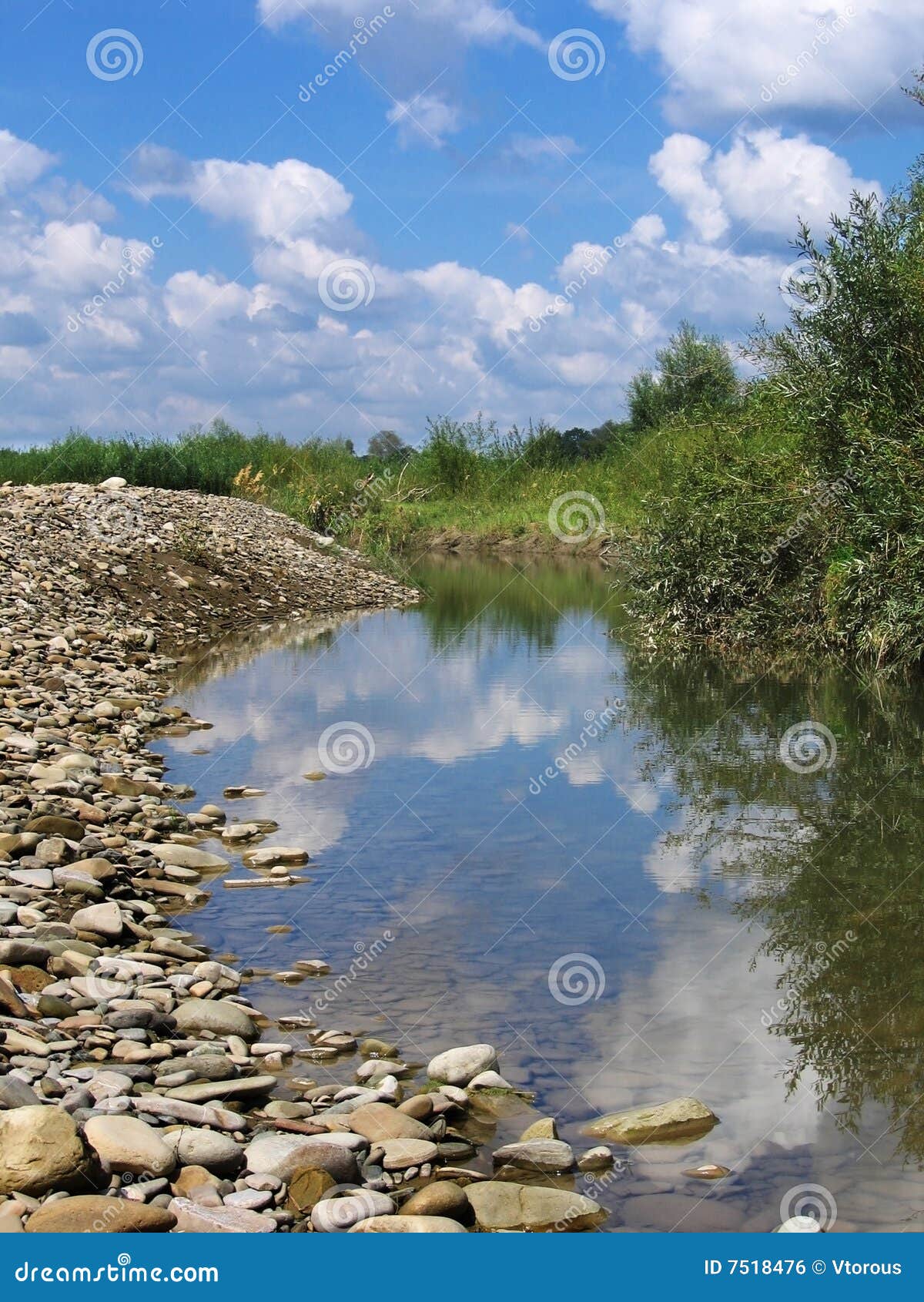 Small river stock photo. Image of grass, flowing, heather - 7518476
