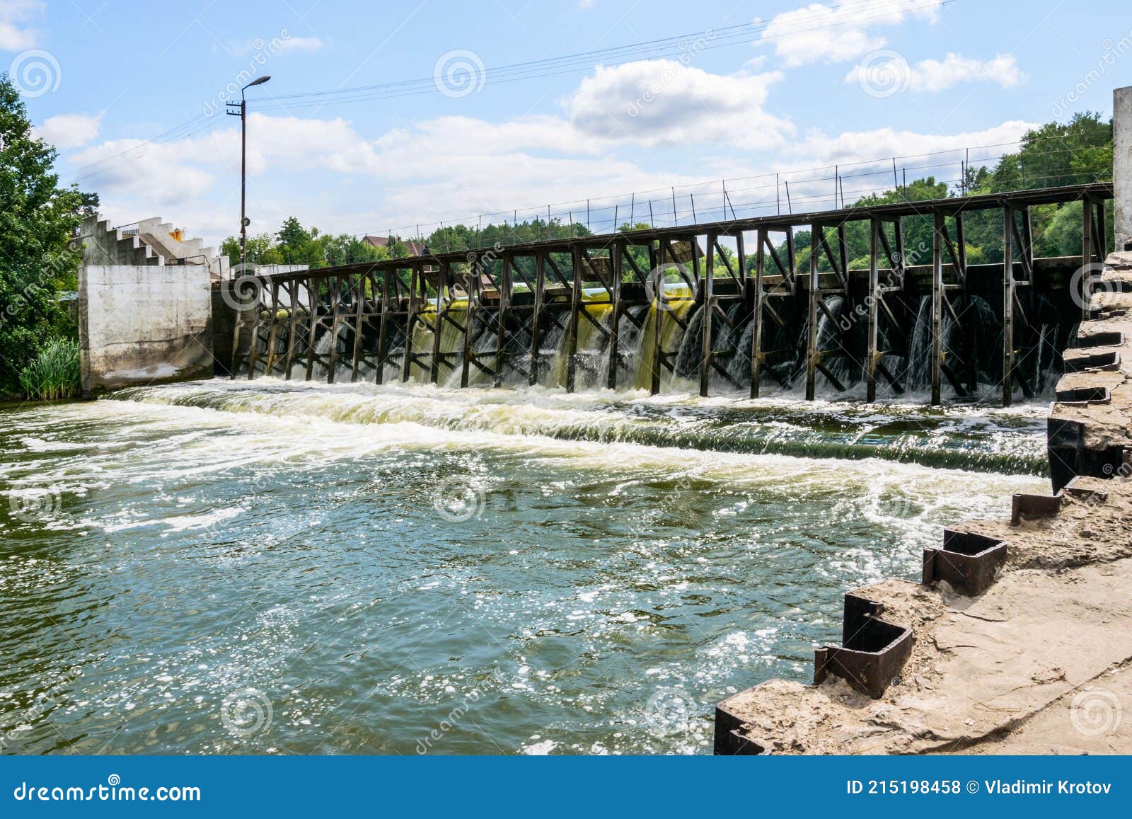 Small river dam stock photo. Image of abstractly, abstract - 215198458