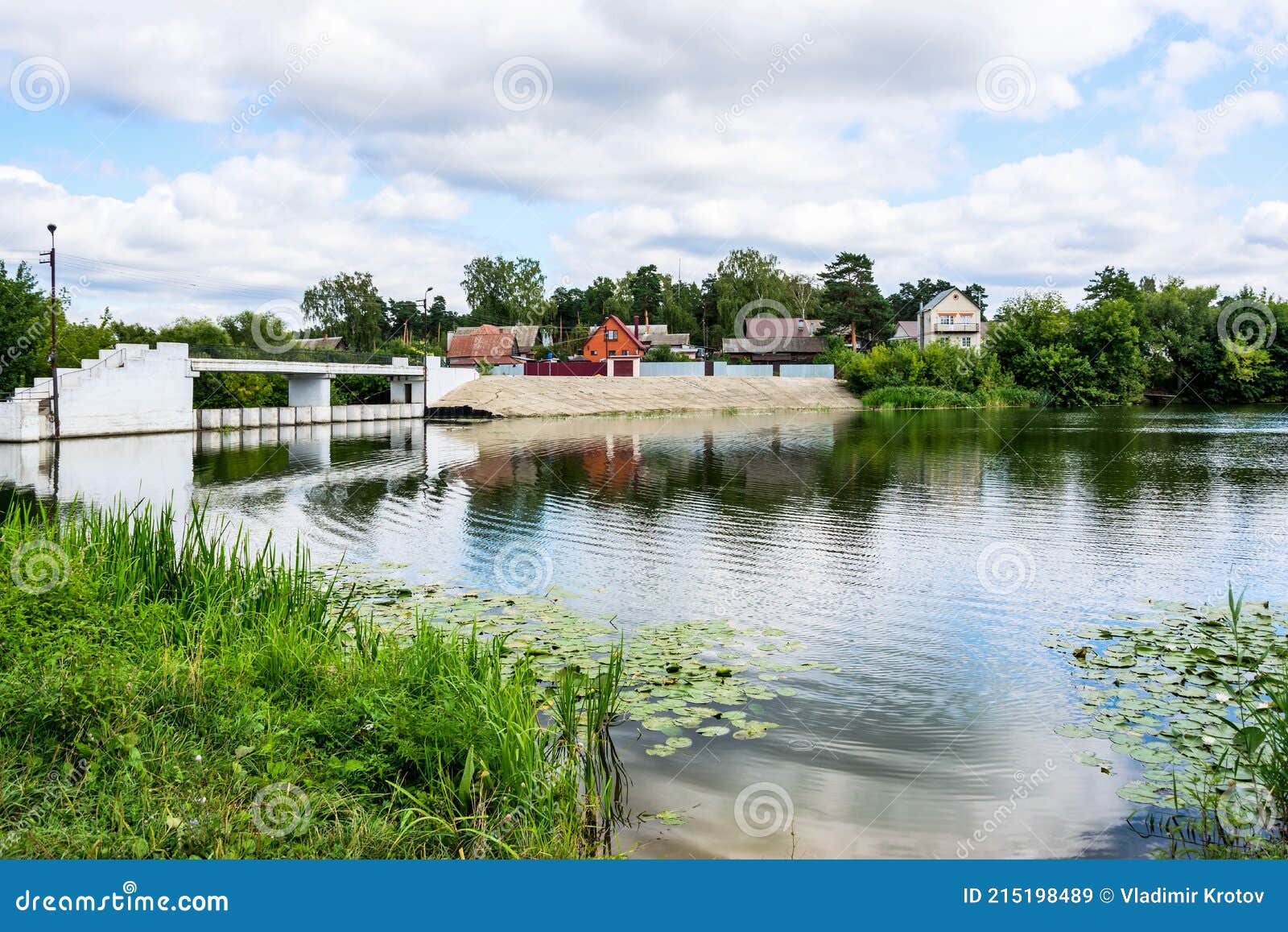 Small river dam stock image. Image of electric, fast - 215198489