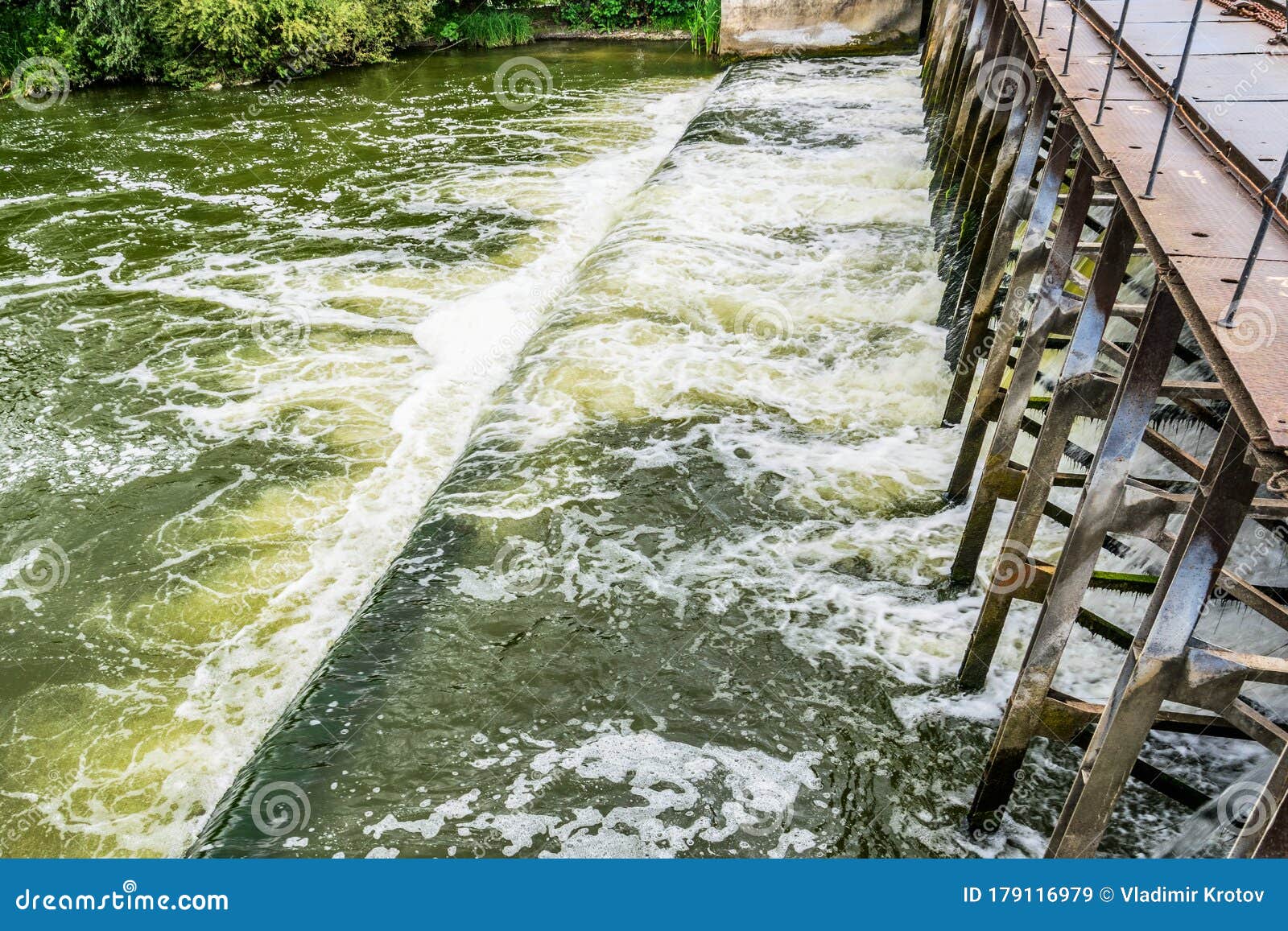 On a small river dam stock image. Image of building - 179116979