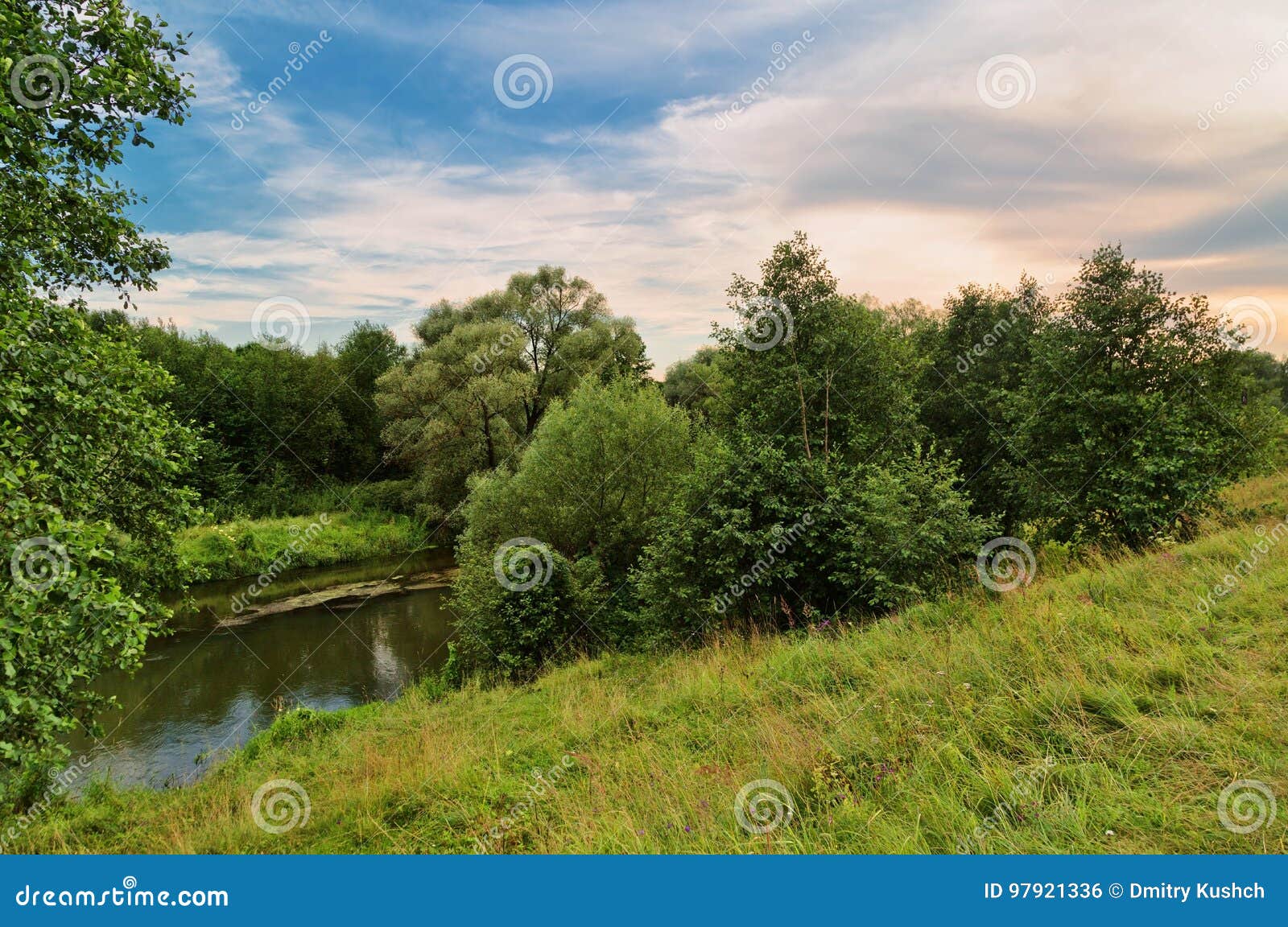 Small river in field stock photo. Image of nature, environment - 97921336