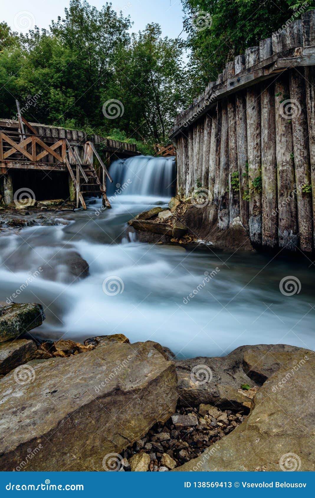 Small River Flowing through Rocks Stock Image - Image of environment ...