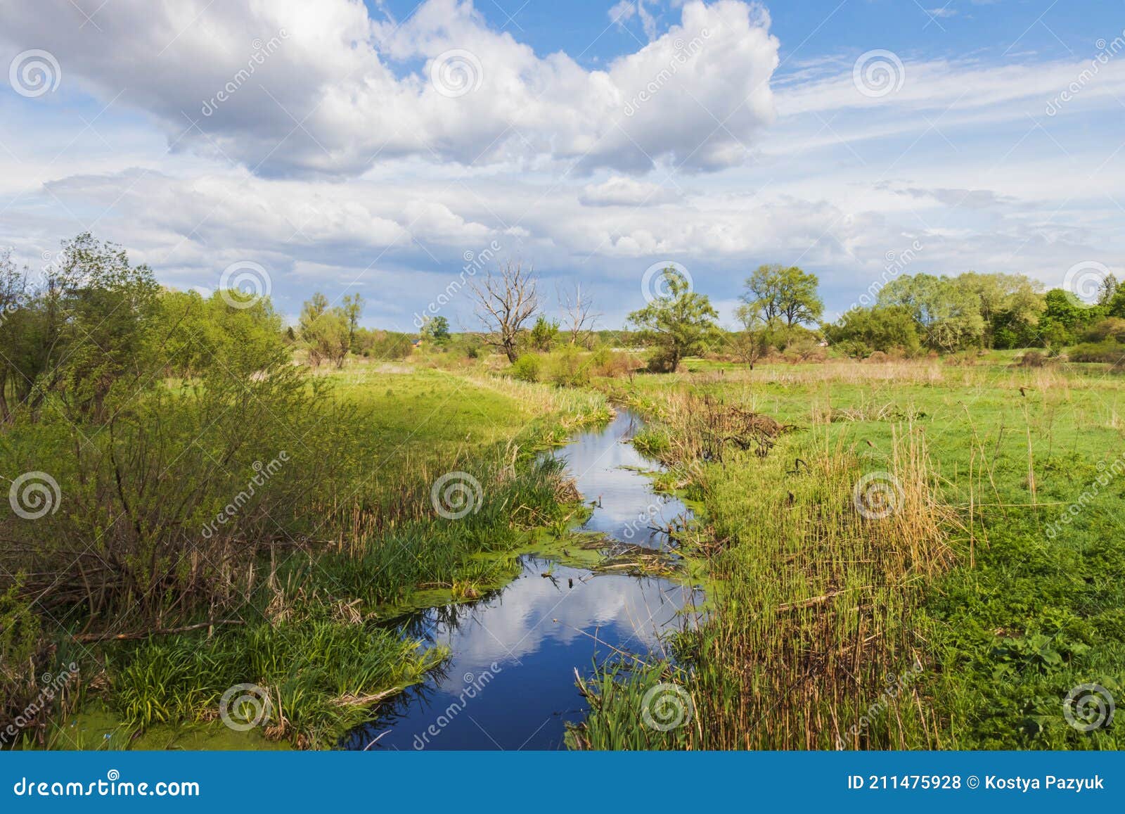 Small River Flows through a Beautiful Landscape Stock Photo - Image of ...