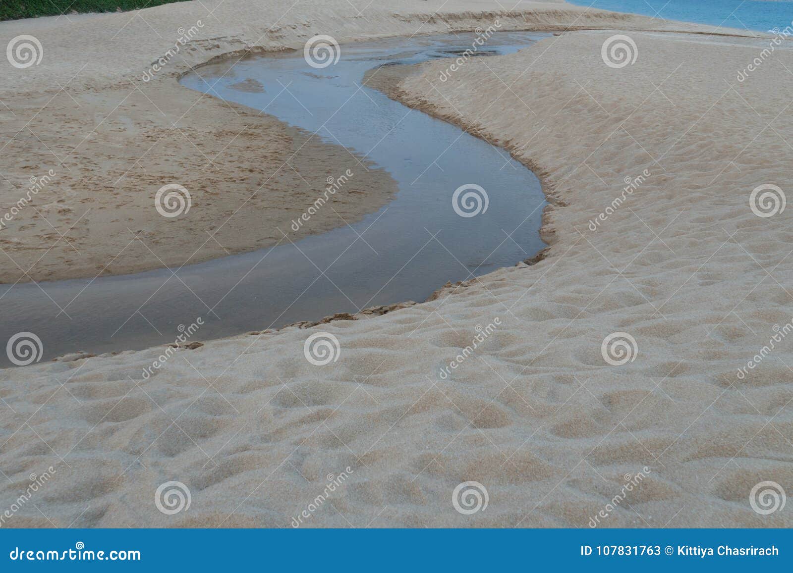 The Small River Flows into the Sea. Stock Image - Image of landscape ...