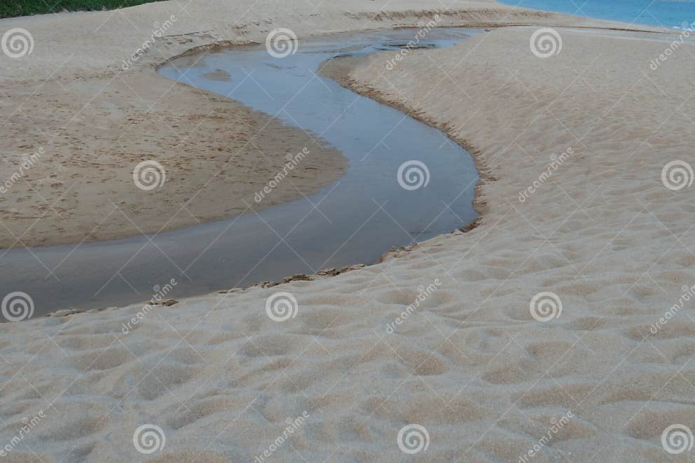 The Small River Flows into the Sea. Stock Image - Image of landscape ...