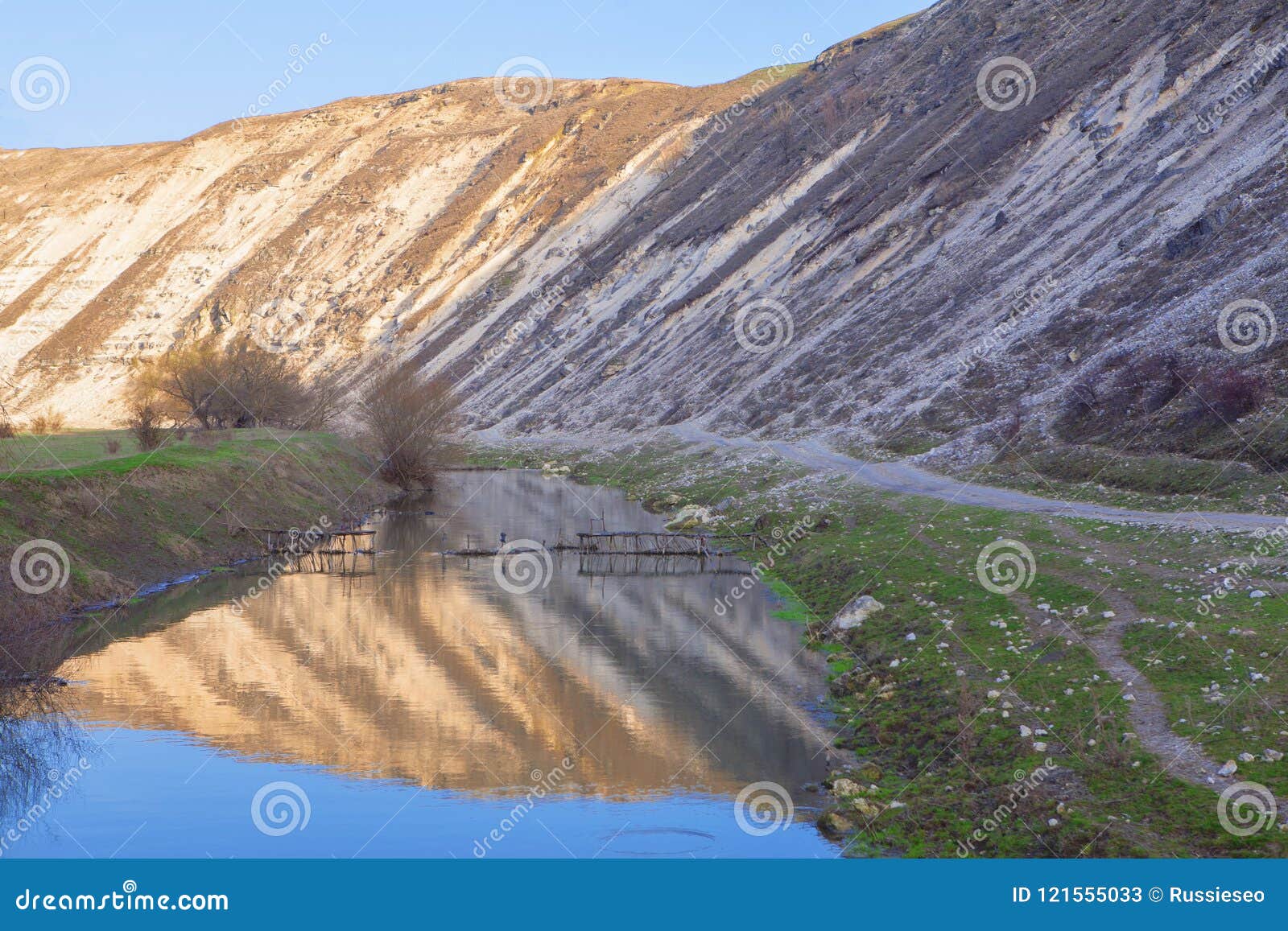 Small river in hillside stock image. Image of nature - 121555033