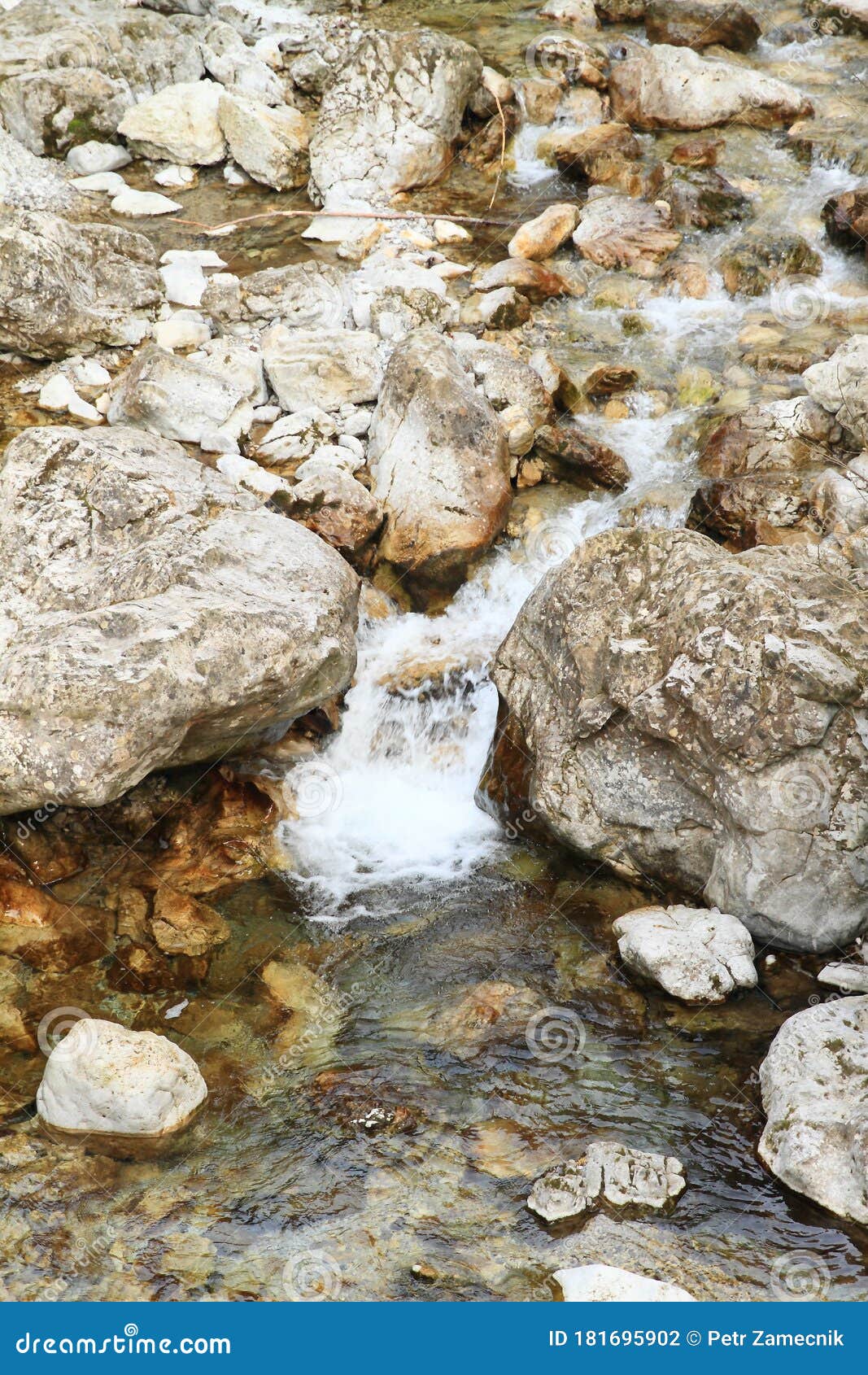 Small river with stones stock photo. Image of environment - 181695902