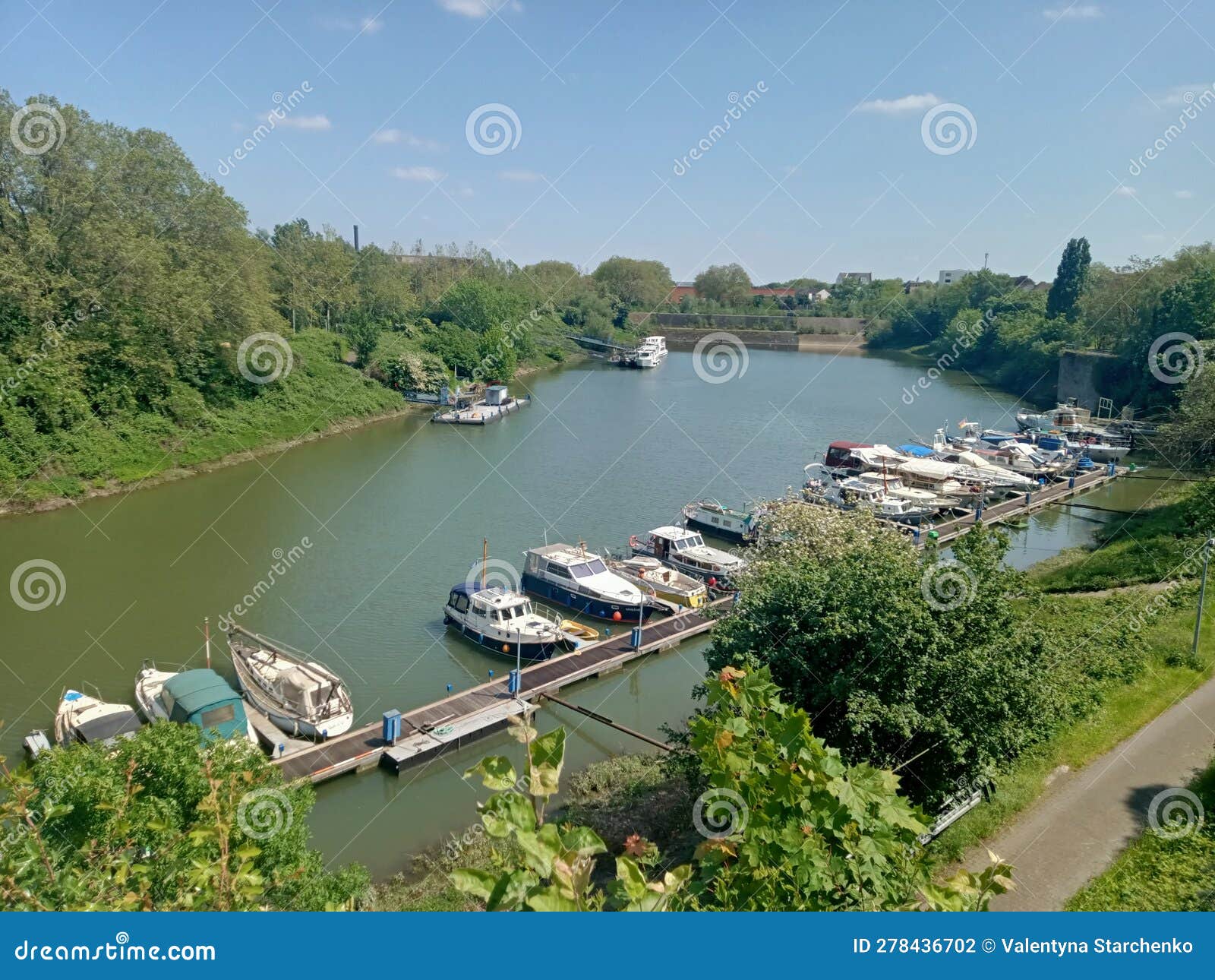 Small River Port with Ships Stock Photo - Image of nature, port: 278436702
